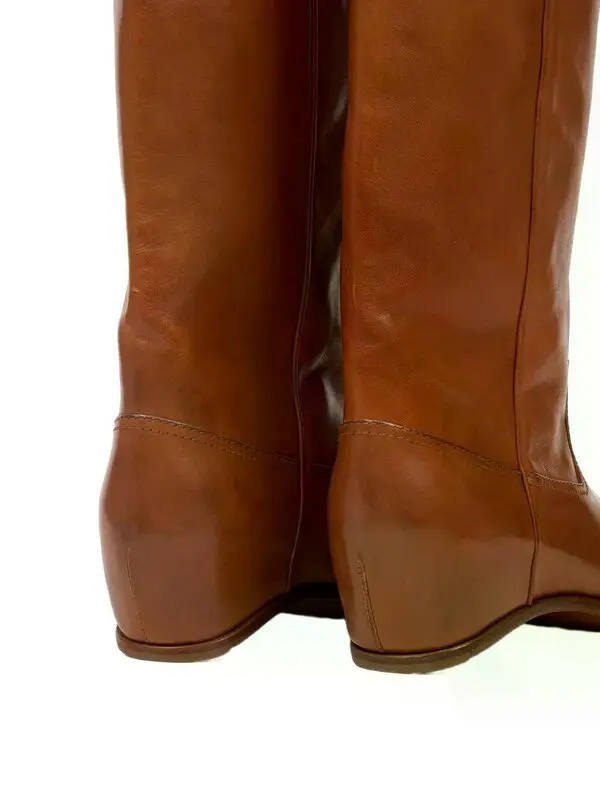 MAISON MARGIELA Heel-less Cowboy Leather Boots - Brown