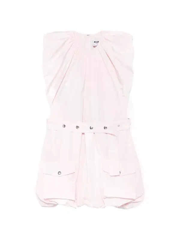 MSGM Pocket Belted Mini Dress - Pink