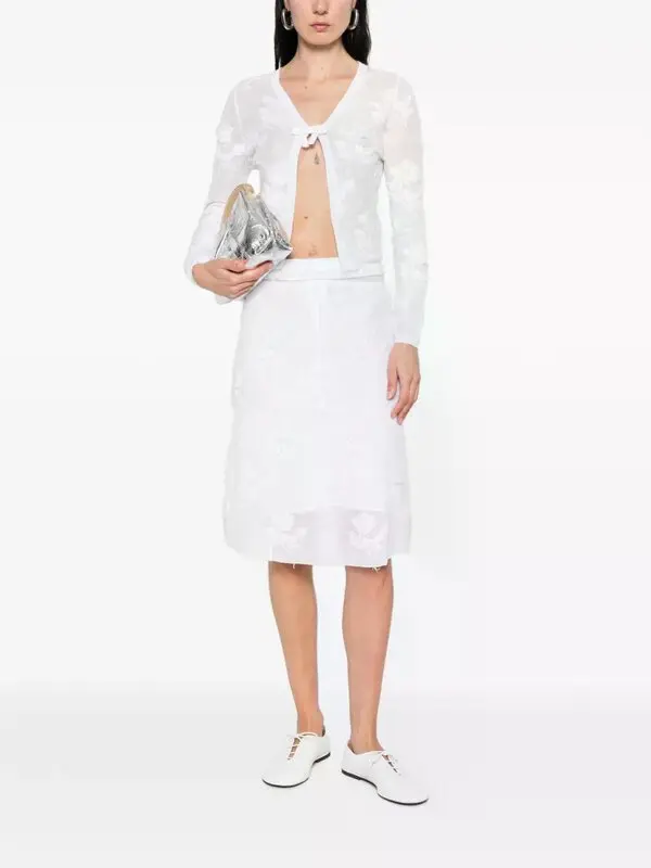 SHUSHU/TONG Threadwork Bow Cardigan