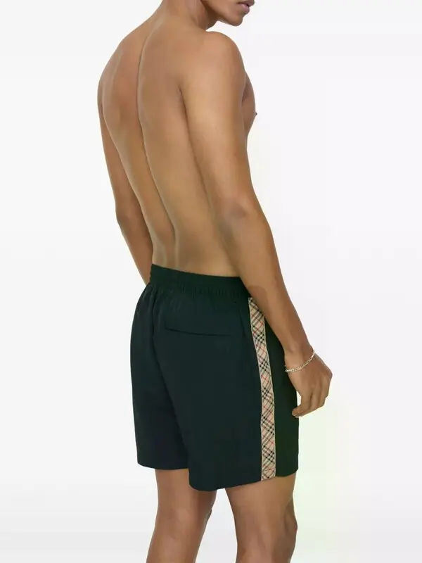 Burberry Check Trim Swim Shorts - Blue