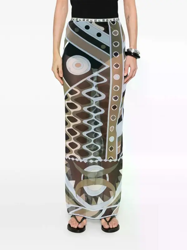 Emilio Pucci Geometric Pattern Skirt - Brown