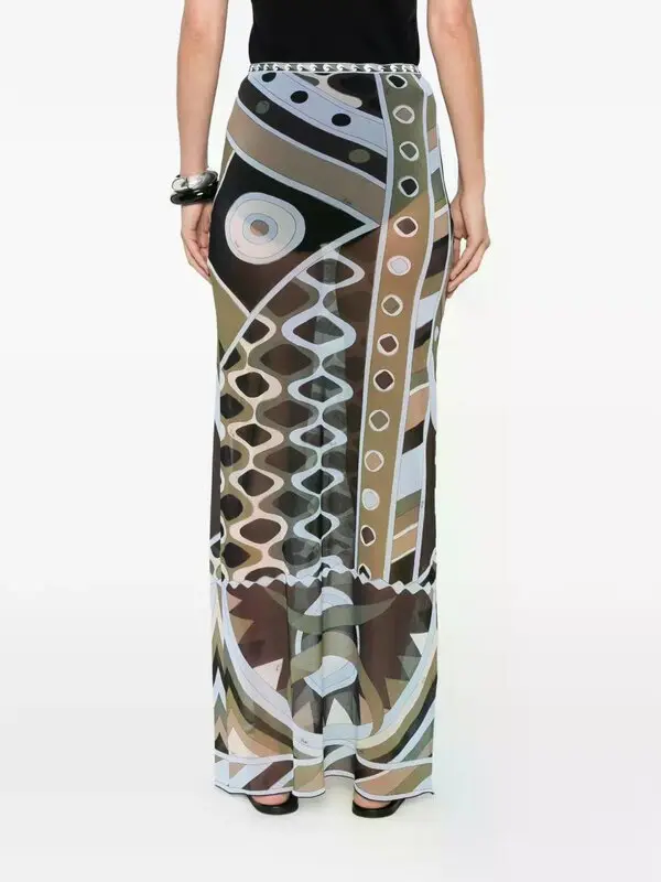 Emilio Pucci Geometric Pattern Skirt - Brown