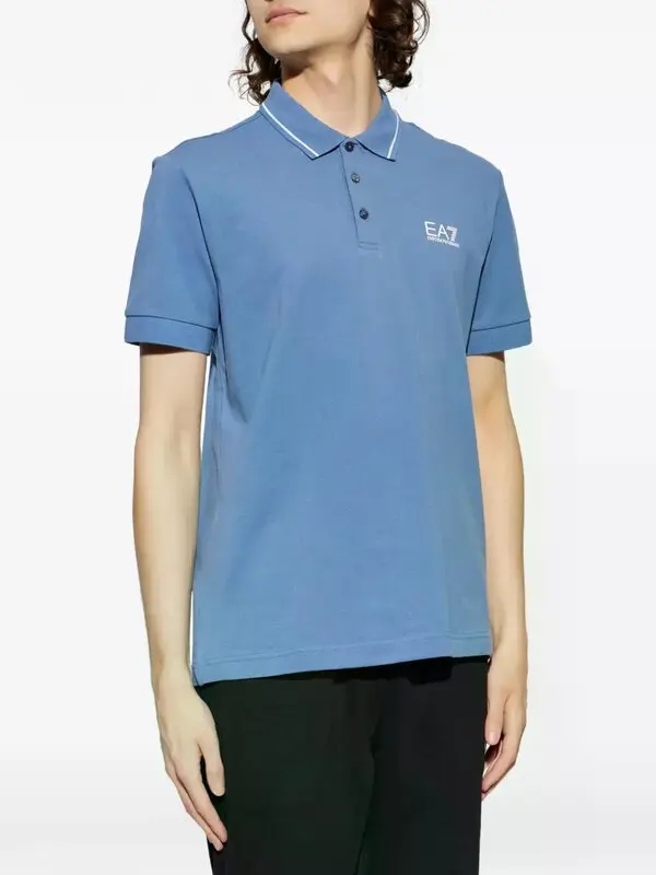 EA7 Piped Logo Polo Shirt - Blue