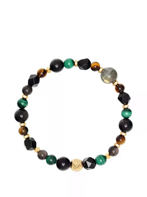 NIALAYA JEWELRY Spiritual Power Malachite-beaded Bracelet - Gold
