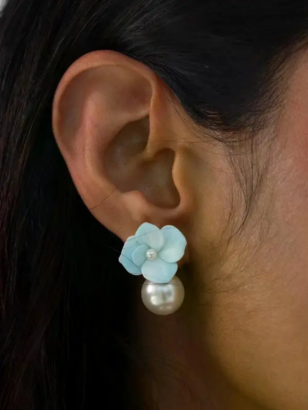 JENNIFER BEHR Addison Floral-motif Earrings - Blue