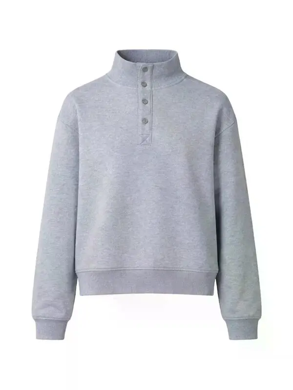 ENTIRE STUDIOS Buttoned-collar Cotton Pullover - Grey
