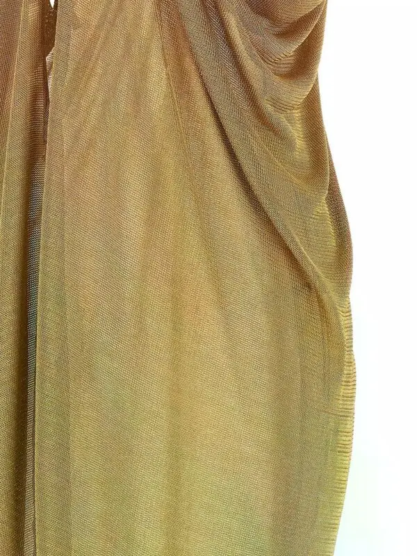Alberta Ferretti Draping Back Slit Maxi Dress