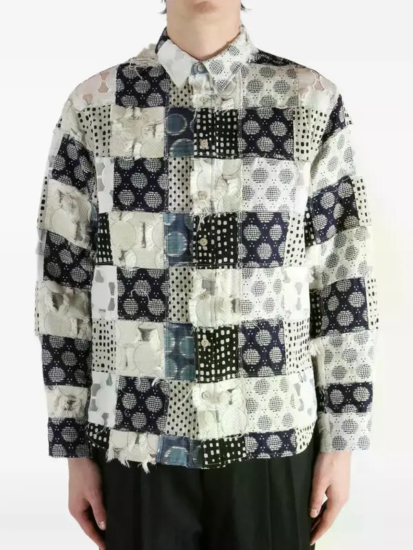 ADER ERROR Patchwork Fringed Shirt - White