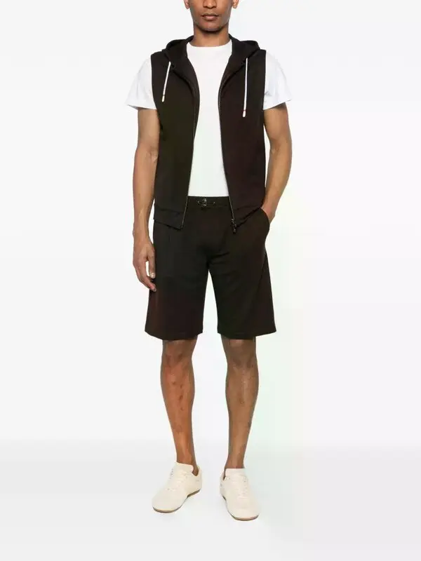 KIRED Pleated Knee-length Shorts - Brown