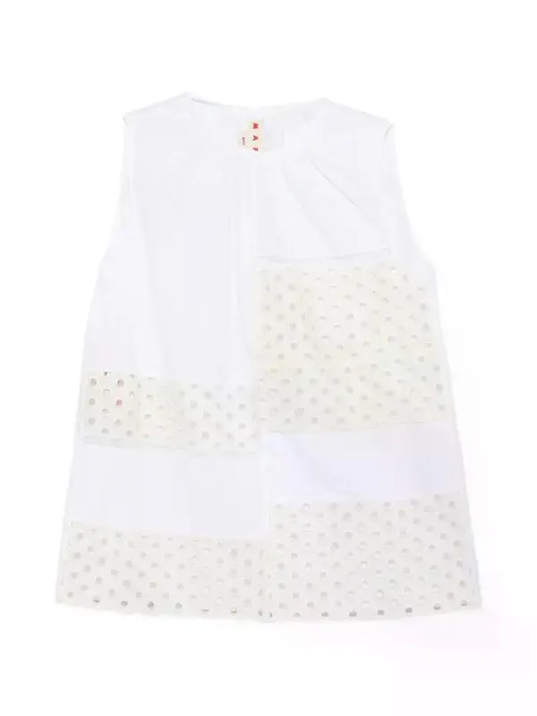 Marni Broderie Anglaise Sleeveless Blouse - White