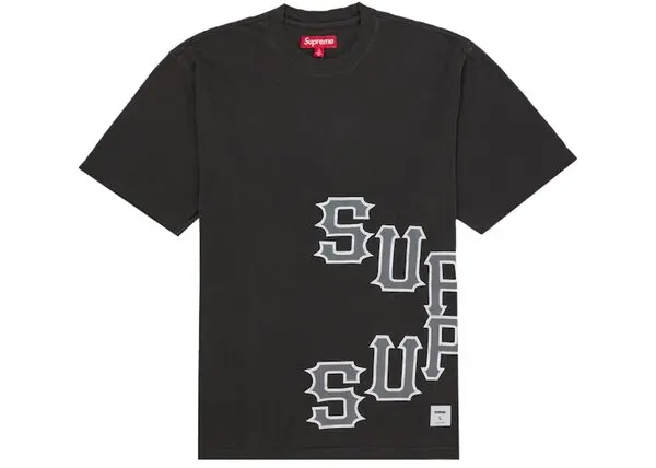 Supreme Cracked Spellout Short Sleeve Top - Black
