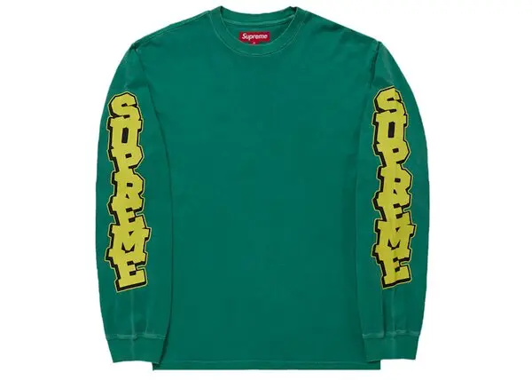 Supreme Cracked Sleeve Long Sleeve Top - Green
