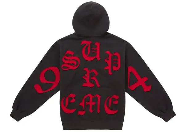 Supreme Cut Out Zip Up Hooded Sweatshirt - Black
