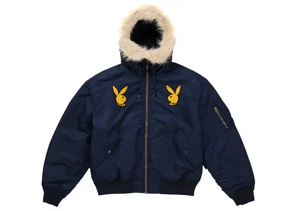 Supreme Playboy Hooded Ma 1 - Navy Blue