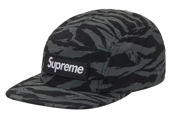 Supreme Tiger Camo Ripstop Camp Cap - Black