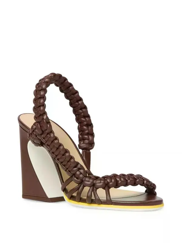 Fendi Arco Braided Sandals - Brown