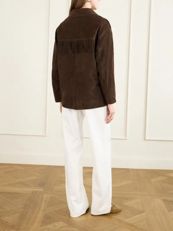 NILI LOTAN Fringed Suede Jacket