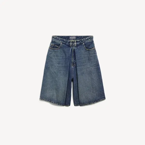 Balenciaga Folded Denim Shorts