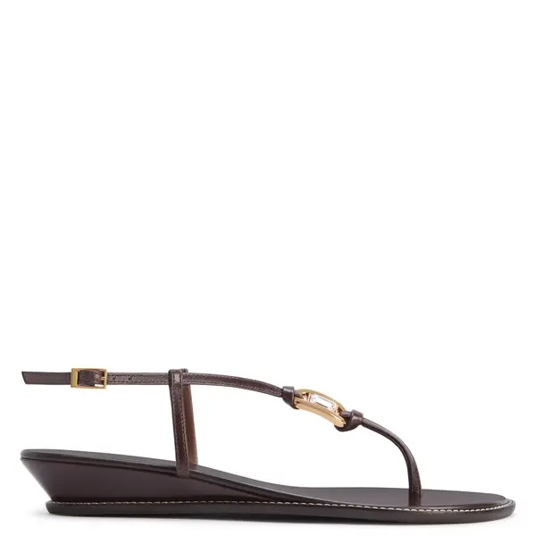 GIUSEPPE ZANOTTI Leather Thong Sandals - Brown