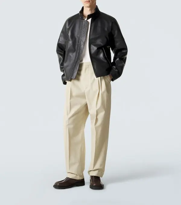 Bottega Veneta Intrecciato Leather Blouson Jacket - Black