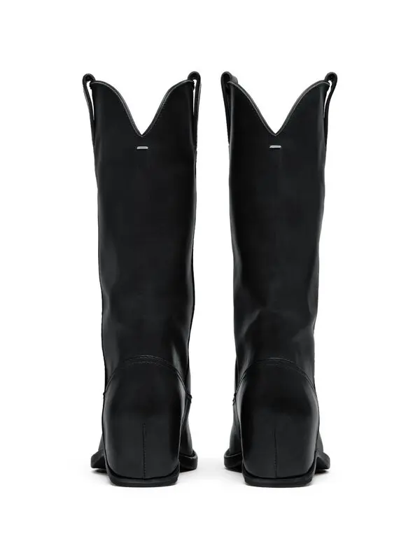 MAISON MARGIELA Leather Western Boots - Black