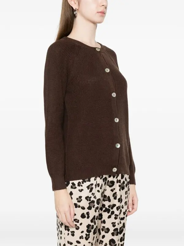 BEYOU Cotton And Cashmere Cardigan - Brown