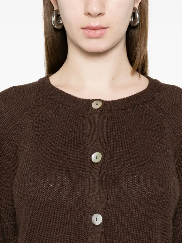 BEYOU Cotton And Cashmere Cardigan - Brown