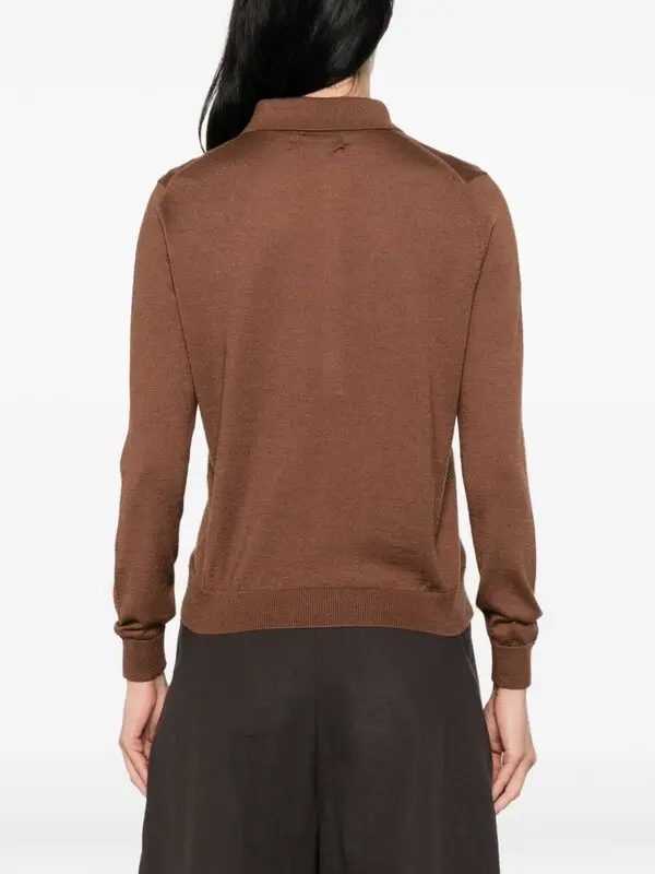 BEYOU Cashmere And Silk Polo Sweater - Brown