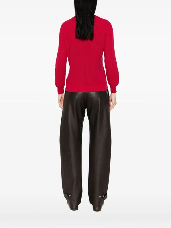 BEYOU Cotton And Cashmere Cardigan - Red