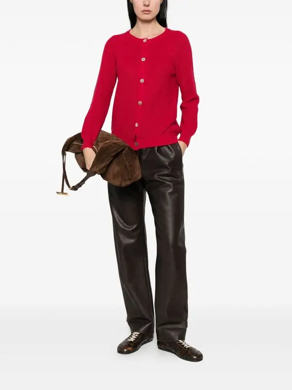 BEYOU Cotton And Cashmere Cardigan - Red