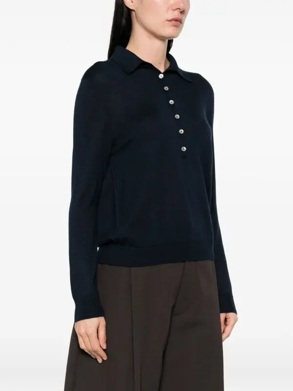 BEYOU Cashmere And Silk Polo Sweater - Blue
