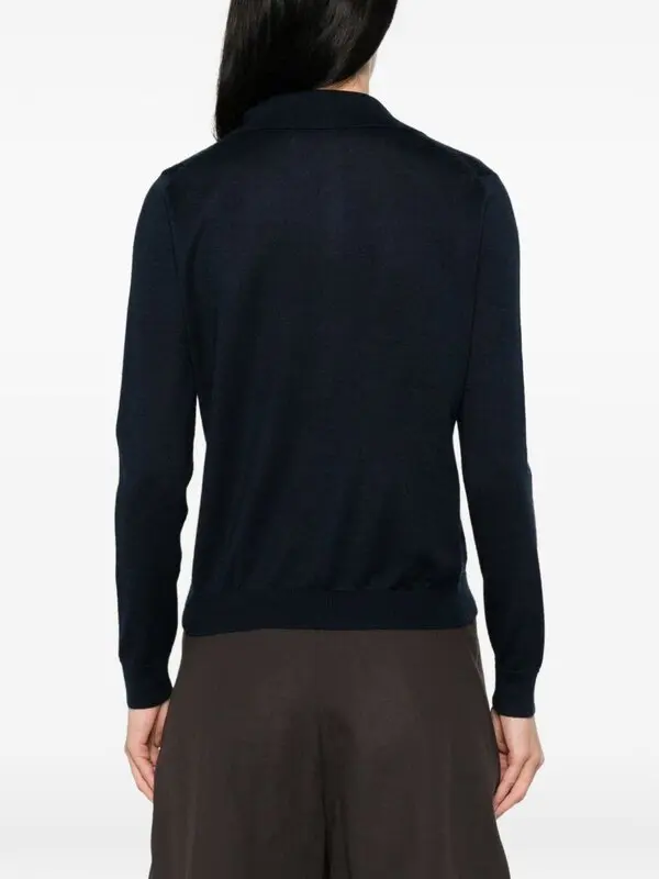 BEYOU Cashmere And Silk Polo Sweater - Blue