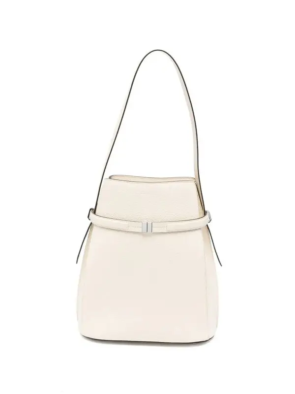 TOTEME Belted Leather Bucket Bag - White