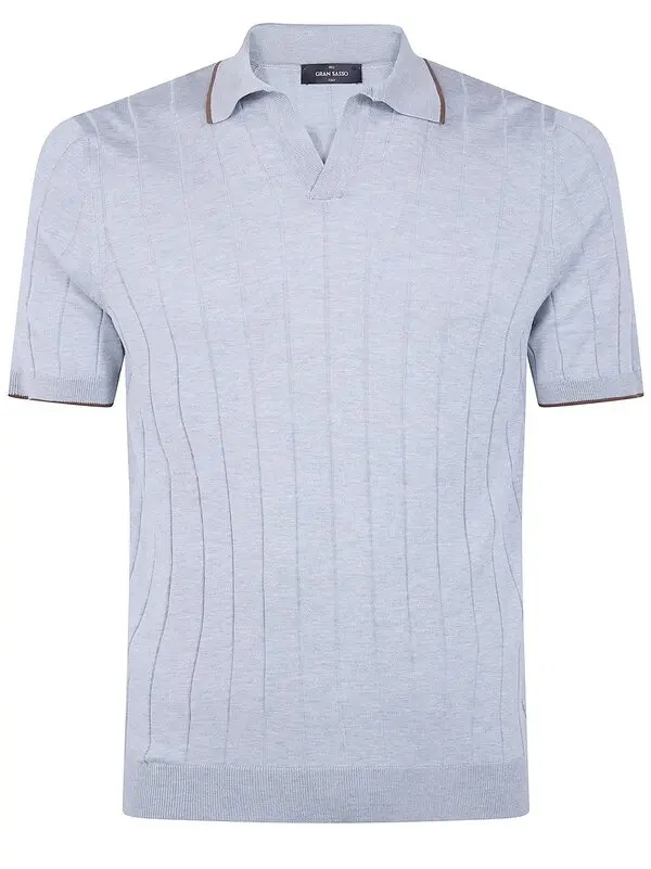 GRAN SASSO Tennis Skipper Short Sleeves Polo Shirt - Gray