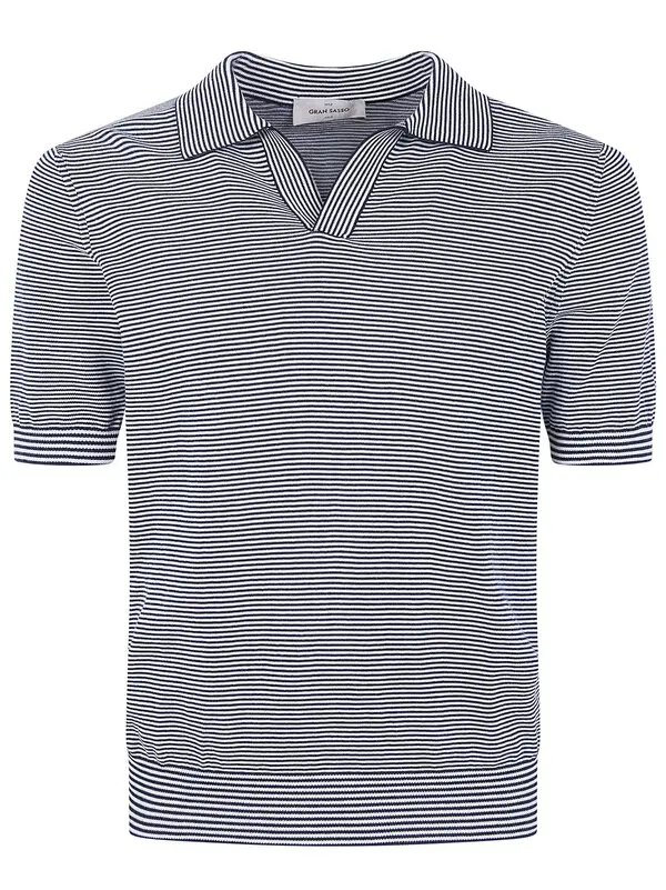 GRAN SASSO Tennis Skipper Short Sleeves Polo Shirt - Gray