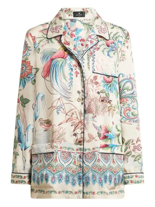 Etro Printed Bowling Neck Shirt