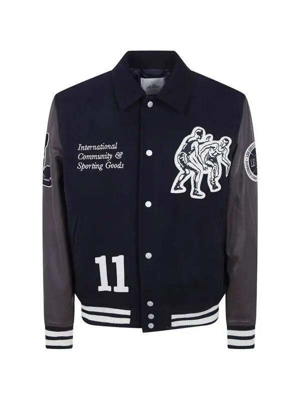 LES DEUX Basket Varsity Wool Jacket - Blue