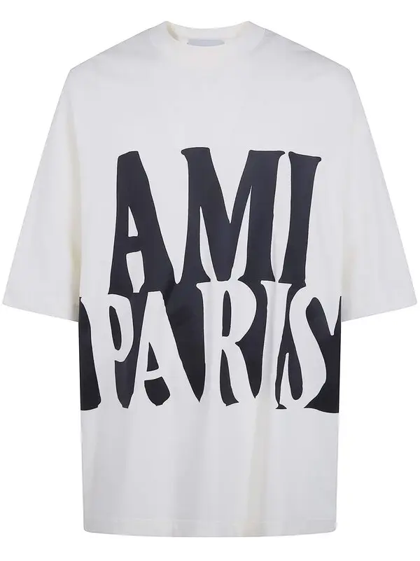 Ami Oversize Fit Short Sleeves Teeshirt With - White