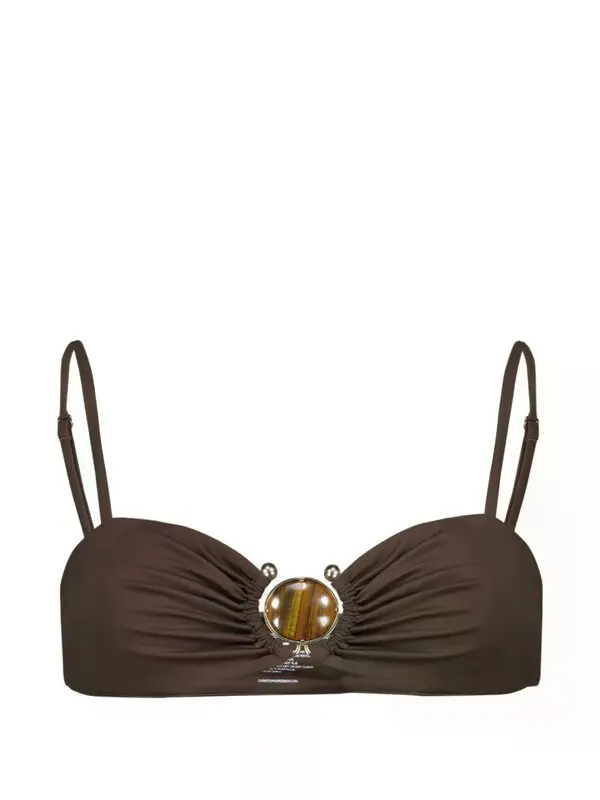 Christopher Esber Stone-embellished Bandeau Bikini Top