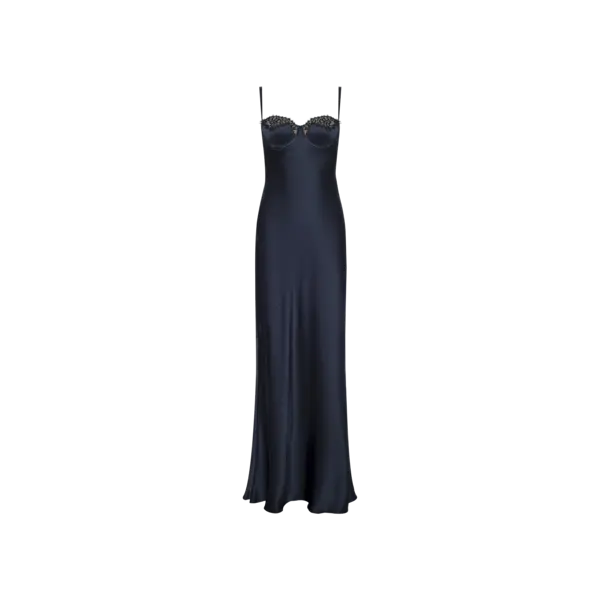 L'Agence Shayla Silk Lace Gown - Midnight