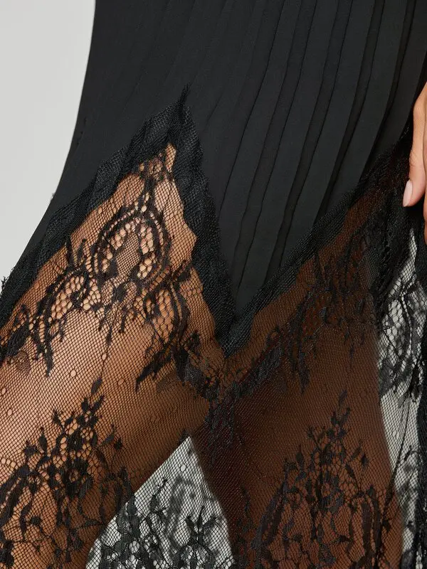 L'Agence Adalynn Maxi Dress With Lace Trim
