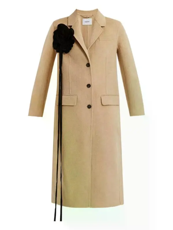 Erdem Flower-embellished Wool Coat