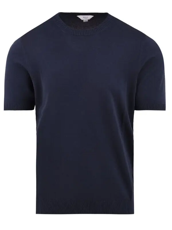 Malo Regular Fit Short Sleeve Sweater - Blue