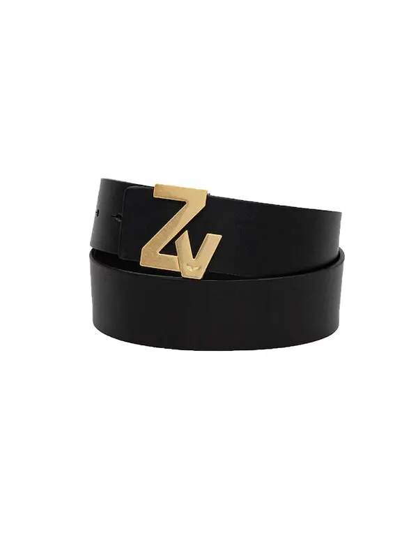 Zadig&Voltaire Zv Initiale Leather Belt - Black