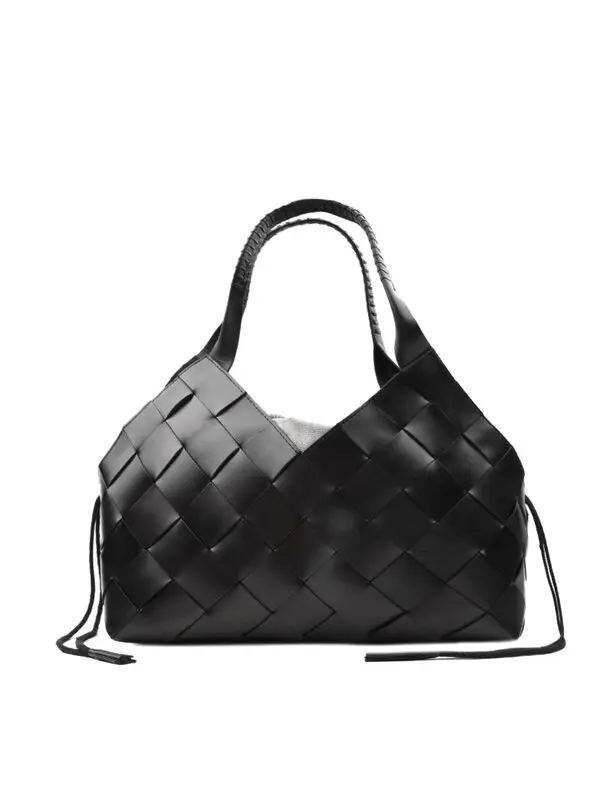 Dragon Diffusion Woven Leather Bag - Black