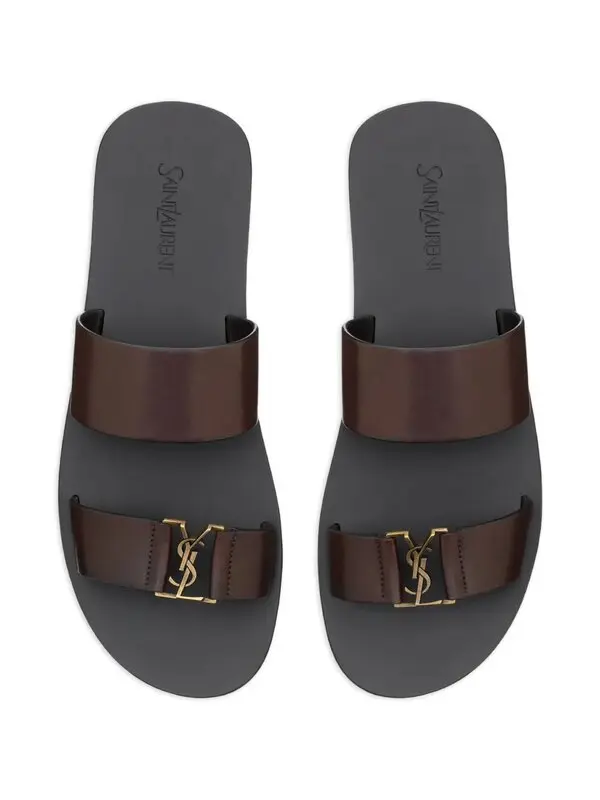 Saint Laurent Babylone Slides - Brown