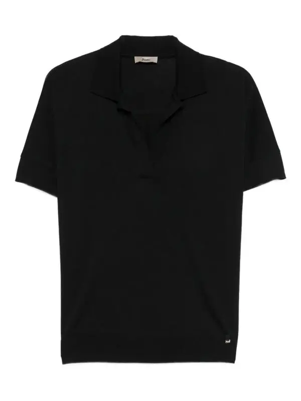 Herno Cotton Blend Jersey Polo - Black