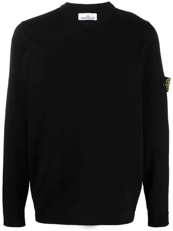 Stone Island Lightweight Cotton Crewneck Jumper - Black