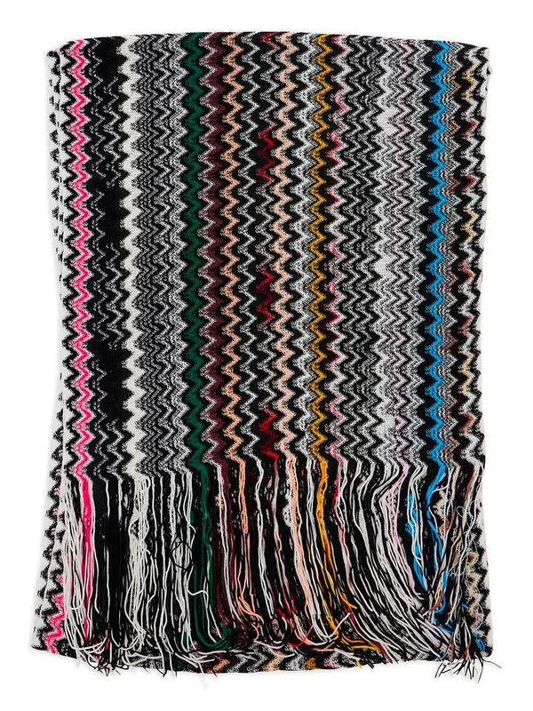Missoni Zig-zag Viscose Fringed Scarf - Multi