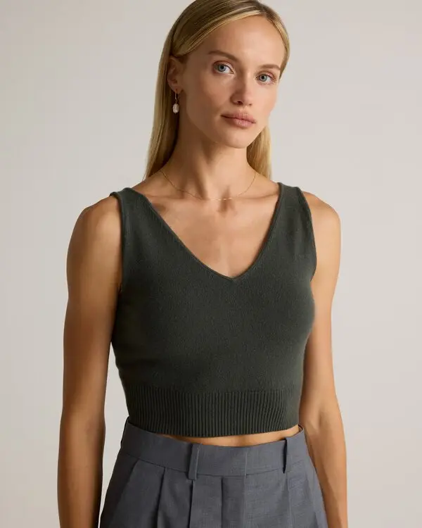 Quince Mongolian Cashmere Cropped Tank Top